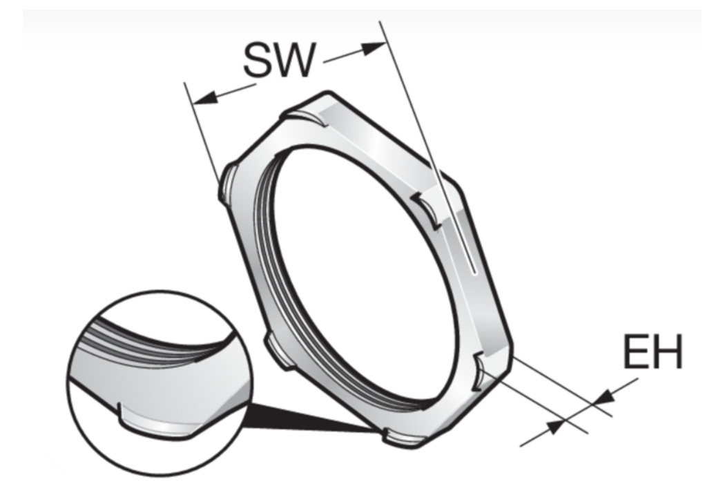 Murrplastik- GM EMV M25x1.5 Metal Lock Nut - 83727056 (MOQ 50 pcs.) – Trimantec