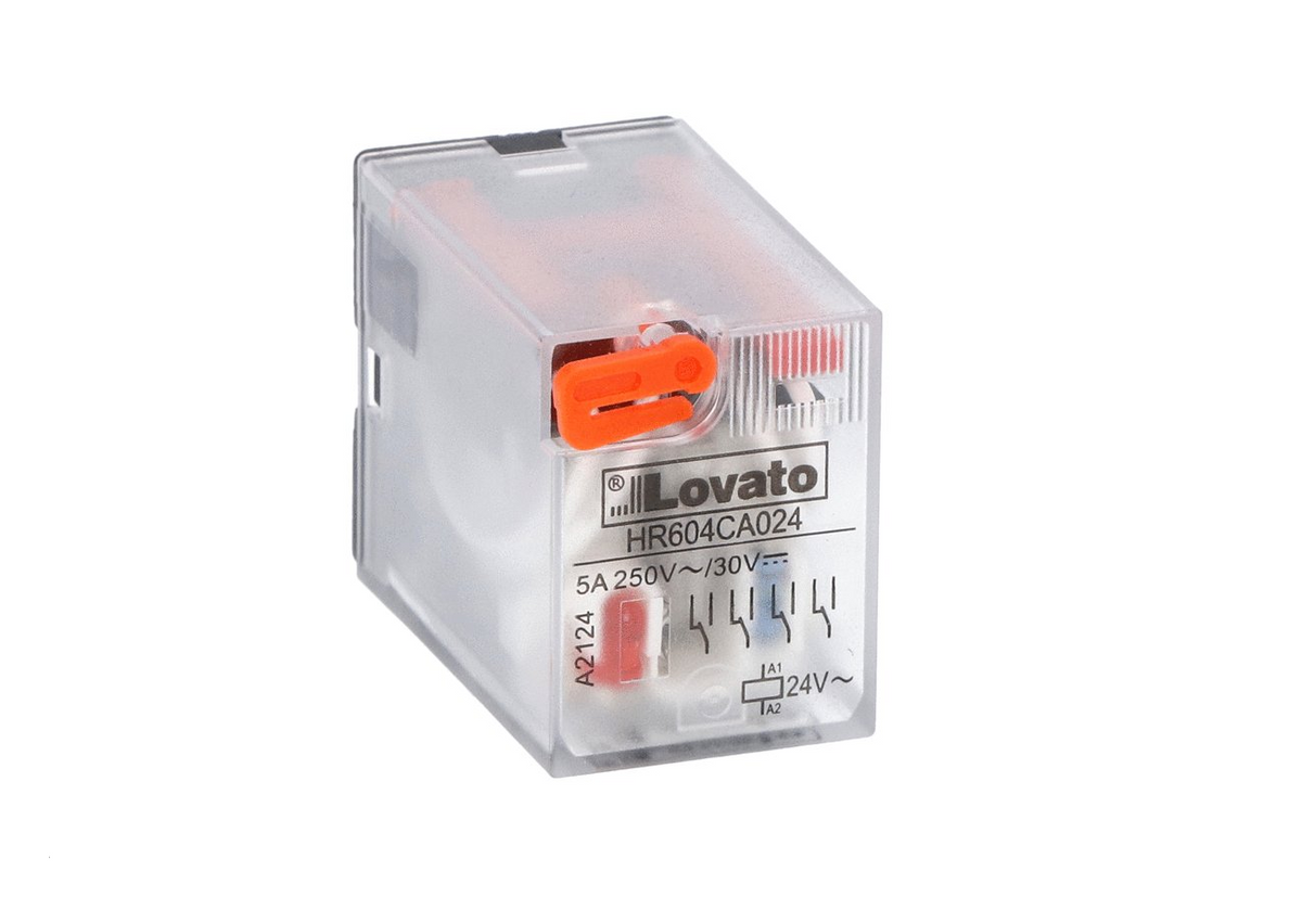 Lovato Electric Industrial relay with LED state indicator and mechanical actuator - HR604CA110 ...