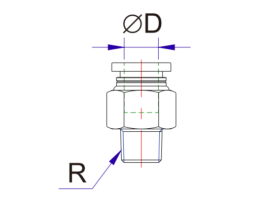 Airtac SUS316: Push to Connect Fitting, Male Connector - X-S6-NPC1/4-1 – Trimantec