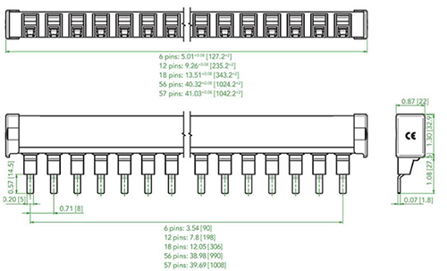 Noark Busbar-UL489: Comb Bus Bar-CBA3P06P25UL – Trimantec